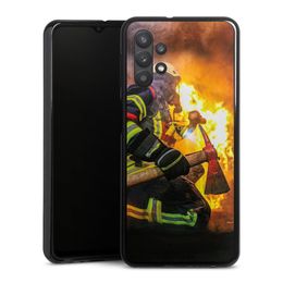 DeinDesign Galaxy A32 5G Handy Silikon H&uuml;lle Case schwarz Handyh&uuml;lle Fire Fire Fighters Life Saver