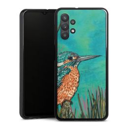 DeinDesign Galaxy A32 5G Handy Silikon H&uuml;lle Case schwarz Handyh&uuml;lle Bird Painting Animals