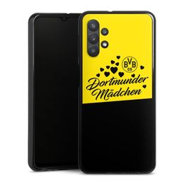 DeinDesign Galaxy A32 5G Handy Silikon H&uuml;lle Case schwarz Handyh&uuml;lle Dortmunder Girl Borussia Dortmund Bvb