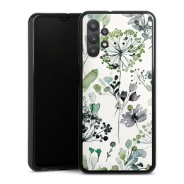DeinDesign Galaxy A32 5G Handy Silikon H&uuml;lle Case schwarz Handyh&uuml;lle Flowers Eukalyptus Water Colour