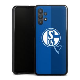 DeinDesign Galaxy A32 5G Handy Silikon H&uuml;lle Case schwarz Handyh&uuml;lle Fc Schalke 04 Heart