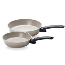 Fissler Pfannenset Ceratal Evo Comfort, Hellgrau, Metall, 2-teilig, 2,1/3,1 L, Made in Germany, antihaftbeschichtet, PTFE-frei, Kochen, Pfannen, Pfannensets