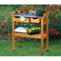 Tchibo - Pflanztisch mit Schubladen - 80x40x90cm - naturfarben -