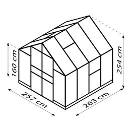 Vitavia Gew&auml;chshaus Olymp 6 - 257x261x260cm - schwarz -