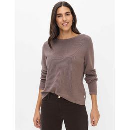 Brax Damen Strickpullover Style LESLEY warm greige, hellbraun, Gr. 40