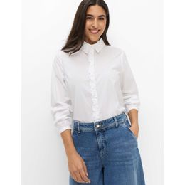 Brax Damen Hemd Style VIC FRILL white, wei&szlig;, Gr. 38
