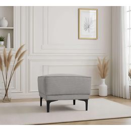 Hocker OTTO HOME, B:56cm H:45cm T:58cmlight grau, 92%PES 8%NY, Wohnzimmer, Hocker, "Oland Cord Polsterhocker", passend zur Serie OLAND