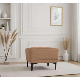 Hocker OTTO HOME, B:56cm H:45cm T:58cmlight braun, 92%PES 8%NY, Wohnzimmer, Hocker, "Oland Cord Polsterhocker", passend zur Serie OLAND