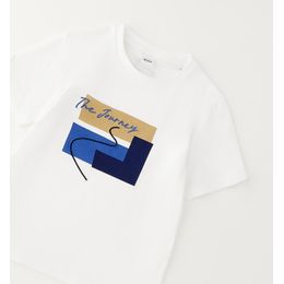 IDO Jungen T-Shirt "BABY BOY SUMMER T-SHIRT"optical wei&szlig;, Gr. 110, 95% Baumwolle, 5% Elasthan, Shirts
