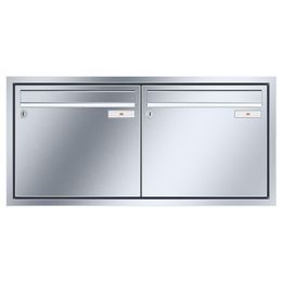 Renz Eckrahmen Unterputz Briefkastenanlage in V4A Edelstahl 2-fach