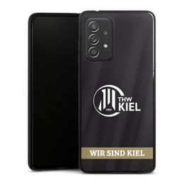 DeinDesign Galaxy A52s 5G Handy Slim Case extra d&uuml;nn Silikon Handyh&uuml;lle schwarz H&uuml;lle Thw Kiel Handball Merchandise Silikon Slim Case
