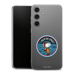 DeinDesign Galaxy S25+ Handy Silikon H&uuml;lle Case transparent Handyh&uuml;lle Peanuts Weltall Snoopy Silikon Case