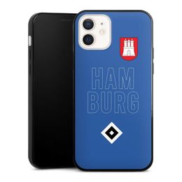 DeinDesign iPhone 12 Handy Slim Case extra d&uuml;nn Silikon Handyh&uuml;lle schwarz H&uuml;lle Official Licensed Product Hamburg Hamburger Sv Silikon Slim Case