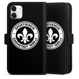 DeinDesign iPhone 11 Handy Klapph&uuml;lle Handyh&uuml;lle aus Kunst Leder schwarz Flip Case Sv Darmstadt 98 Official Licensed Product Logo Sideflip mit Lasche