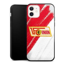 DeinDesign iPhone 12 Handy Slim Case extra d&uuml;nn Silikon Handyh&uuml;lle schwarz H&uuml;lle 1. Fc Union Berlin Logo Official Licensed Product Silikon Slim Case