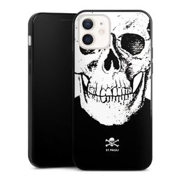 DeinDesign iPhone 12 Handy Slim Case extra d&uuml;nn Silikon Handyh&uuml;lle schwarz H&uuml;lle Totenkopf Fc St. Pauli Official Licensed Product Silikon Slim Case
