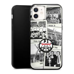 DeinDesign iPhone 12 Handy Slim Case extra d&uuml;nn Silikon Handyh&uuml;lle schwarz H&uuml;lle Official Licensed Product Retro Eintracht Frankfurt Silikon Slim Case
