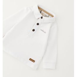 MINIBANDA Jungen Businessshirt "BABY BOY SWEATER"optical wei&szlig;, Gr. 74, 95% Baumwolle, 5% Elasthan, Shirts