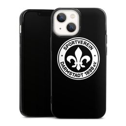 DeinDesign iPhone 13 Mini Handy Slim Case extra d&uuml;nn Silikon Handyh&uuml;lle schwarz H&uuml;lle Sv Darmstadt 98 Official Licensed Product Logo Silikon Slim Case