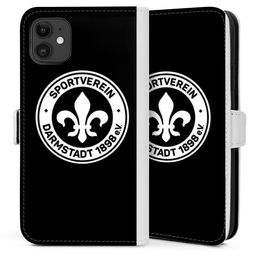 DeinDesign iPhone 11 Handy Klapph&uuml;lle Handyh&uuml;lle aus Kunst Leder wei&szlig; Flip Case Sv Darmstadt 98 Official Licensed Product Logo Sideflip mit Lasche