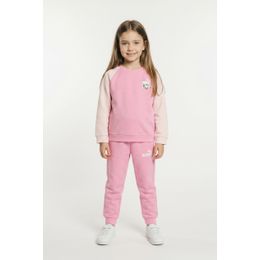 Puma M&auml;dchen Trainingsanzug "MINICATS SUPER CREW SET INF"pink shimmer, Gr. 74, bedruckt, Sweatware, Obermaterial: 68% Baumwolle, 32% Polyester,