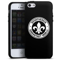 DeinDesign iPhone SE (2016-2019) Handy Silikon H&uuml;lle Case schwarz Handyh&uuml;lle Sv Darmstadt 98 Official Licensed Product Logo