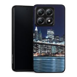 DeinDesign Xiaomi 14T Handy Silikon H&uuml;lle Case schwarz Handyh&uuml;lle Usa Brooklyn Bridge New York