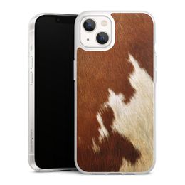 DeinDesign iPhone 13 Handy Silikon H&uuml;lle Case transparent Handyh&uuml;lle Fur Cow Animal Look Silikon Case