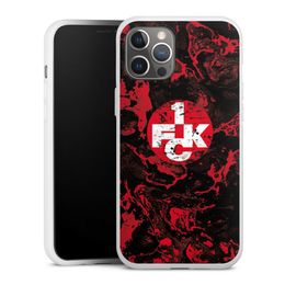 DeinDesign iPhone 12 Pro Max Handy Silikon H&uuml;lle Case wei&szlig; Handyh&uuml;lle 1. Fc Kaiserslautern 1. Fck Logo Silikon Case