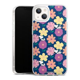 DeinDesign iPhone 13 Handy Silikon H&uuml;lle Case transparent Handyh&uuml;lle Muster Snoopy Flowers Silikon Case