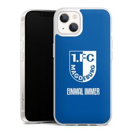 DeinDesign iPhone 13 Handy Silikon H&uuml;lle Case transparent Handyh&uuml;lle Coat Of Arms Official Licensed Product 1. Fc Magdeburg Silikon Case