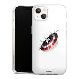 DeinDesign iPhone 13 Handy Silikon H&uuml;lle Case transparent Handyh&uuml;lle Captain America Official Licensed Product Marvel Silikon Case