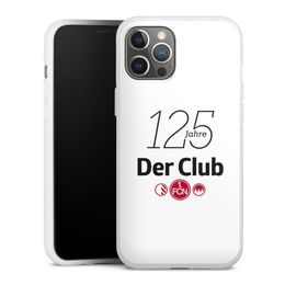 DeinDesign iPhone 12 Pro Max Handy Silikon H&uuml;lle Case wei&szlig; Handyh&uuml;lle 1. Fcn 1. Fc N&uuml;rnberg 125 Jahre Silikon Case