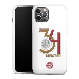 DeinDesign iPhone 12 Pro Max Handy Silikon H&uuml;lle Case wei&szlig; Handyh&uuml;lle Master Official Licensed Product Fc Bayern M&uuml;nchen Silikon Case