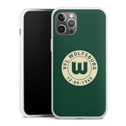 DeinDesign iPhone 12 Pro Max Handy Silikon H&uuml;lle Case wei&szlig; Handyh&uuml;lle 80 Jahre Official Licensed Product Vfl Wolfsburg Silikon Case