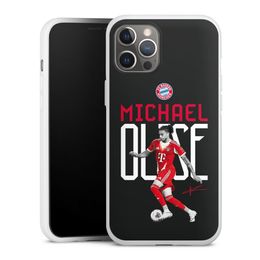 DeinDesign iPhone 12 Pro Max Handy Silikon H&uuml;lle Case wei&szlig; Handyh&uuml;lle Official Licensed Product Michael Olise Fc Bayern M&uuml;nchen Silikon Case
