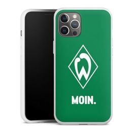 DeinDesign iPhone 12 Pro Max Handy Silikon H&uuml;lle Case wei&szlig; Handyh&uuml;lle Official Licensed Product Moin Sv Werder Bremen Silikon Case