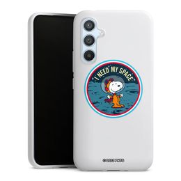 DeinDesign Galaxy A54 5G Handy Silikon H&uuml;lle Case wei&szlig; Handyh&uuml;lle Peanuts Weltall Snoopy Silikon Case