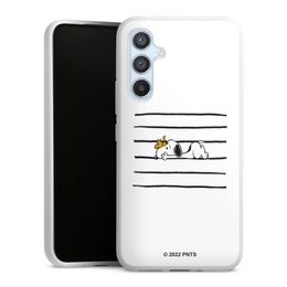 DeinDesign Galaxy A54 5G Handy Silikon H&uuml;lle Case wei&szlig; Handyh&uuml;lle Snoopy Dog Peanuts Silikon Case