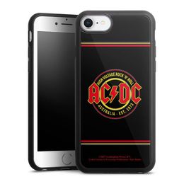 DeinDesign iPhone SE (2020) Handy Gallery Case Handyh&uuml;lle 9H Geh&auml;rtetes Glas R&uuml;ckseite H&uuml;lle Acdc Logo Merchandise Gallery Case