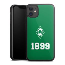 DeinDesign iPhone 11 Handy Gallery Case Handyh&uuml;lle 9H Geh&auml;rtetes Glas R&uuml;ckseite H&uuml;lle Statement Official Licensed Product Sv Werder Bremen Gallery Case