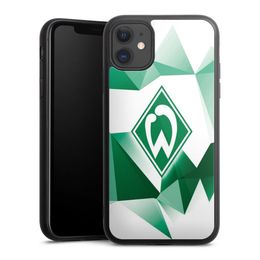 DeinDesign iPhone 11 Handy Gallery Case Handyh&uuml;lle 9H Geh&auml;rtetes Glas R&uuml;ckseite H&uuml;lle Tarnmuster Official Licensed Product Sv Werder Bremen Gallery Case