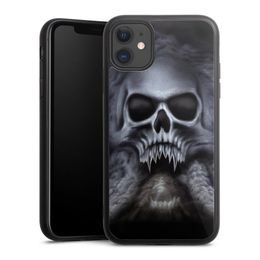 DeinDesign iPhone 11 Handy Gallery Case Handyh&uuml;lle 9H Geh&auml;rtetes Glas R&uuml;ckseite H&uuml;lle Halloween Totenkopf Skull Gallery Case