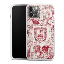 DeinDesign iPhone 12 Pro Max Handy Silikon H&uuml;lle Case wei&szlig; Handyh&uuml;lle Fcb 125 Jahre Fc Bayern M&uuml;nchen Official Licensed Product Silikon Case