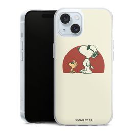 DeinDesign iPhone 15 Handy Silikon H&uuml;lle Case transparent Handyh&uuml;lle Snoopy Official Licensed Product Kindheit Silikon Case