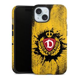 DeinDesign iPhone 15 Handy Panzer Handyh&uuml;lle robuste Outdoor H&uuml;lle Schutzh&uuml;lle matt Official Licensed Product Soccer Sg Dynamo Dresden Tough Case