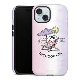 DeinDesign iPhone 15 Handy Panzer Handyh&uuml;lle robuste Outdoor H&uuml;lle Schutzh&uuml;lle matt Snoopy Official Licensed Product Peanuts Tough Case