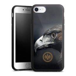 DeinDesign iPhone SE (2020) Handy Gallery Case Handyh&uuml;lle 9H Geh&auml;rtetes Glas R&uuml;ckseite H&uuml;lle Official Licensed Product Eintracht Frankfurt Eagle Gallery Case