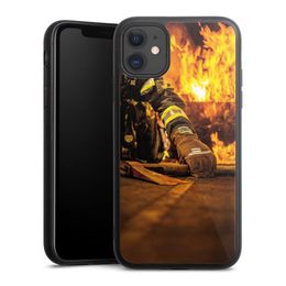 DeinDesign iPhone 11 Handy Gallery Case Handyh&uuml;lle 9H Geh&auml;rtetes Glas R&uuml;ckseite H&uuml;lle Fire Fighters Life Saver Fire Fighter Gallery Case