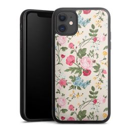 DeinDesign iPhone 11 Handy Gallery Case Handyh&uuml;lle 9H Geh&auml;rtetes Glas R&uuml;ckseite H&uuml;lle Vintage Ornament Flowers Gallery Case